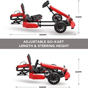 HYPER GOGO Electric Hoverboard and Gokart Bundle,8.5 inch Hoverboard Go Kart Attachment,Adjustable Length and Height,Outdoor Pedal Drift Kart for Kids and Adults (Red)