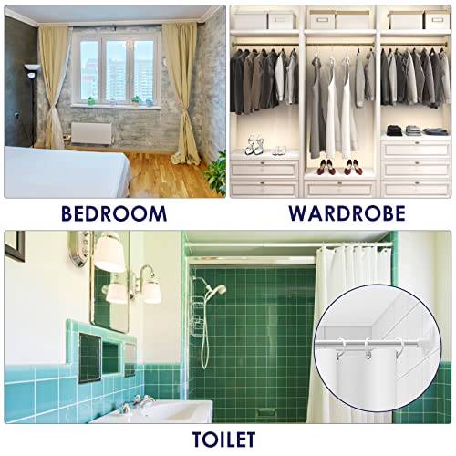 Prasacco 4 Pieces Adhesive Shower Curtain Rod Holder, Shower Rod Mount Retainer Stick On Wall Mount Holder Shower Rod Holders for Wall No Drilling Universal Wall Mount Holder for Shower Curtain Rod