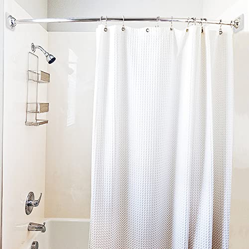 Prasacco 4 Pieces Adhesive Shower Curtain Rod Holder, Shower Rod Mount Retainer Stick On Wall Mount Holder Shower Rod Holders for Wall No Drilling Universal Wall Mount Holder for Shower Curtain Rod