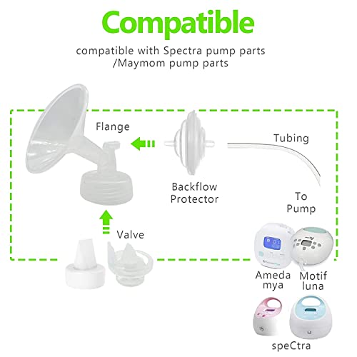 Belmikal 20mm Flange&Duckbill Valve Compatible with Spectra S2 S1 9 Plus Ameda MYA Motif Luna Breastpumps Replacement Spectra Pump Parts Spectra Flange. Compatible with Spectra Parts/Accessories