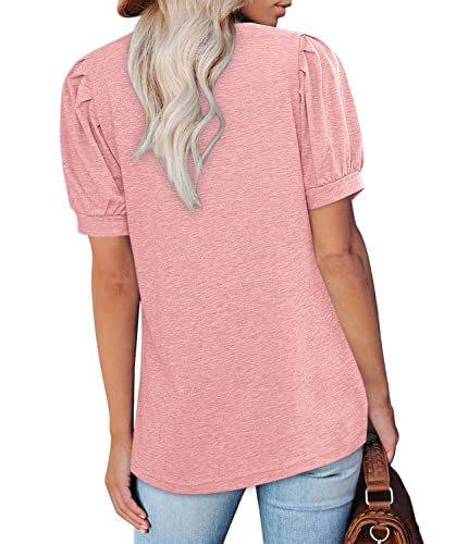 Tunics or Tops to Wear with Leggings Square Neck Tshirts Shirts Dressy Casual Pink XL