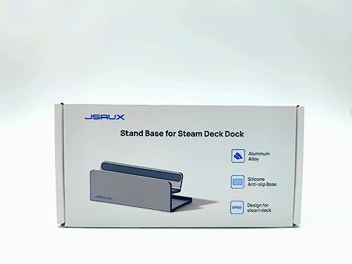 JSAUX Stand for Official Steam Deck Dock and Steam Deck/ROG Ally with Case, Frosted Aluminum Alloy Playstand for Steam Deck, Anti-Slip Holder for Valve Steam Deck/ASUS ROG Ally