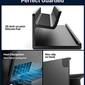 JSAUX Stand for Official Steam Deck Dock and Steam Deck/ROG Ally with Case, Frosted Aluminum Alloy Playstand for Steam Deck, Anti-Slip Holder for Valve Steam Deck/ASUS ROG Ally