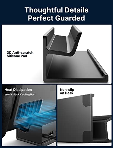 JSAUX Stand for Official Steam Deck Dock and Steam Deck/ROG Ally with Case, Frosted Aluminum Alloy Playstand for Steam Deck, Anti-Slip Holder for Valve Steam Deck/ASUS ROG Ally