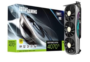 zotac gaming geforce rtx 4070 ti trinity oc dlss 3 12gb gddr6x 192-bit 21 gbps pcie 4.0 gaming graphics card, icestorm 2.0 advanced cooling, spectra 2.0 rgb lighting, zt-d40710j-10p