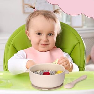 6 Set Baby Silicone Suction Bowls with Spoons BPA Free Baby Led Weaning Food Bowl Food Grade Toddler Food Storage Bowl Dishwasher Microwave Safe Feeding Set