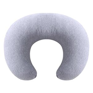 witeasy nursing pillow and positioner, bottle breast feeding pillows with removable cotton blend cover (solid-gray)