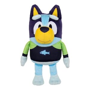 bluey, talking beach 13" talking plush toy with 9 phrases bases around the episode beach theme song