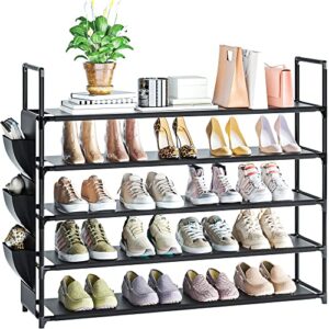 shoe rack 5 tier shoe organizer shoe storage 20-25 pairs shoe rack for closet shoe rack organizer entryway shoe holder space saving shoe shelf shoe stand large tall shoe tower bedroom garage door