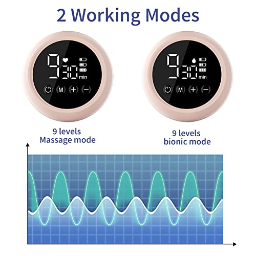 Double Electric Breast Pump with Massage Function,Breastfeeding Pump with 2 Modes & 9 Levels,Rechargeable Nursing Breast Pumps with LED Display (03)