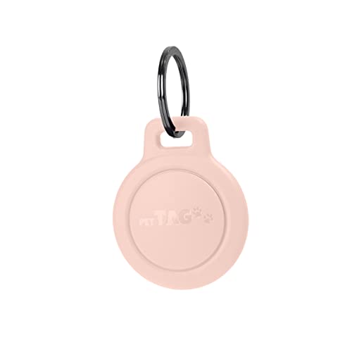 AirTag Dog Tag Waterproof Pet Holder for Apple Updated Model (Soft Pink)