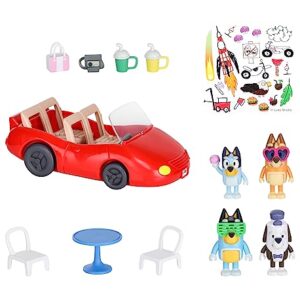 Bluey Vehicle and 4 Figure Pack, Escape Convertible with Four 2.5 Inch Figures, 9 Accessories and Sticker Sheet | Amazon Exclusive