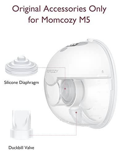 Momcozy Duckbill Valves & Silicone Diaphragm Compatible with Momcozy M5. Original Momcozy M5 Breast Pump Replacement Accessories, 1 Pack