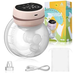 breast pump electric,wearable breast pump,portable breast pump with 3 modes 9 levels,memory function rechargeable single milk extractor with massage mode-24mm flange…