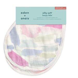 aden + anais Silky Soft Bamboo Viscose Burpy Bib – Multi-Use, Absorbent 4-Layer Burp Cloth and Full-Coverage Snap-Closure Baby Bib in One, Lap-Shoulder Drool Cloth, 22.5” X 11”, 2-Pack, Florentine