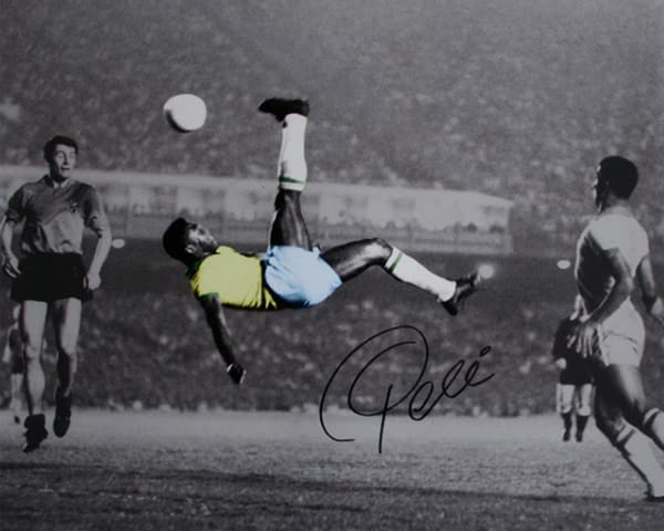 Ikonic Fotohaus Pele Brazil Soccer Legend Signed Photo Autograph Print Wall Art Home Decor