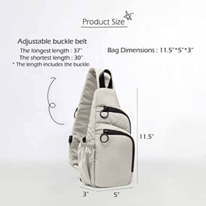 ODODOS Crossbody Sling Bag with Adjustable Straps Small Backpack Lightweight Daypack for Casual Hiking Outdoor Travel, Light Grey