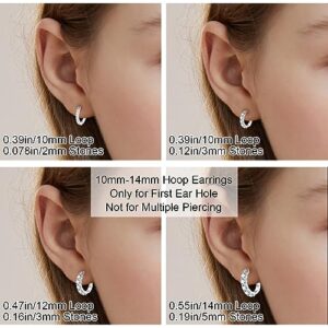 YIMERAIRE Moissanite Earrings, Diamond Hoop Earrings D Color Lab Created Diamond Earrings VVS1 Clarity Brilliant Round Cut 18K White Gold Plated 925 Sterling Silver Huggie Hoop Earrings for Women Men