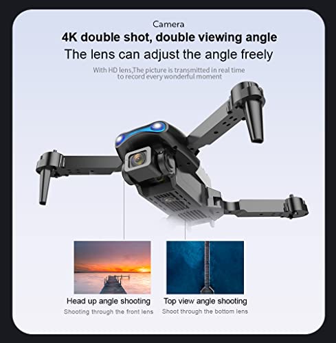 HOTOSYY UAV with dual cameras, portable, three sided obstacle avoidance, one touch takeoff/landing, fixed altitude, 360 degree rollover function (black)