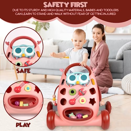 RushFo Interactive Baby Push Walker with Speed Control Features, Safe & Stable Design, Sit to Stand Walker, Best Gift for Christmas, Birthday & Special Occasion