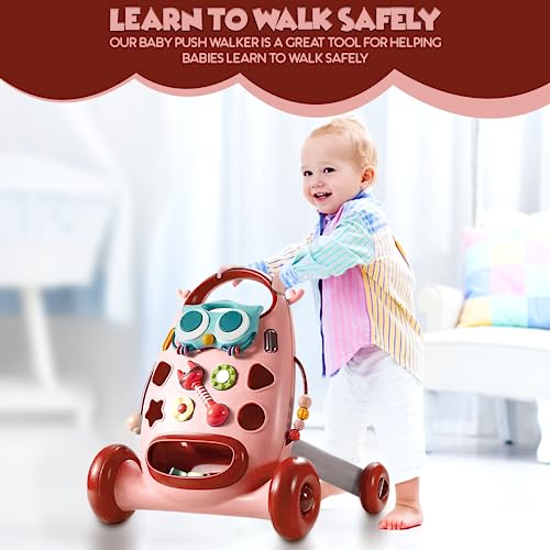 RushFo Interactive Baby Push Walker with Speed Control Features, Safe & Stable Design, Sit to Stand Walker, Best Gift for Christmas, Birthday & Special Occasion