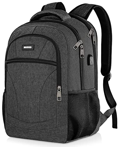 Backpack for Men, Backpacks for School Teen Boys Colleges Water Resistant Back Pack with USB Charging Port, Business Anti Theft Durable Computer Bag Gifts Fits 15.6 Inch Laptop, Black