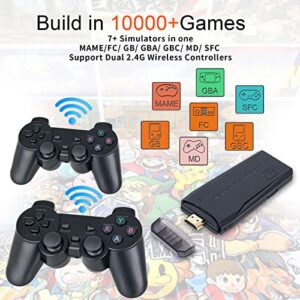 Ombsyej Retro Video Game Console, Wireless Handheld Game Console, 10000+ Classic Game, 2.4G Wireless Controllers, 7 Emulator Consoles, HDMI Output TV Video, Ideal Gift for Kids and Adults, 64G