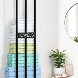 Towel Racks for Bathroom Wall Mounted, 3 Bar Towel Storage for Small Bathroom, 31.5in Bath Towel Holder for Rolled Towels, Metal Towel Organizer for Folded Large Towel Washcloths, Black