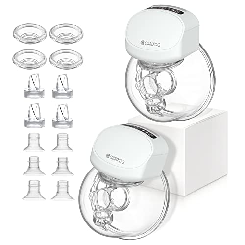 Wearable Breast Pump Hands Free Electric Portable Breast Pump with 3 Modes & 9 Levels, Longer Battery Life, Super Quiet Painless Wireless Breastpump Breastfeeding Essentials, 17/19/21/24mm Flange