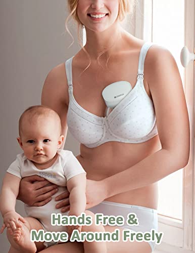 Wearable Breast Pump Hands Free Electric Portable Breast Pump with 3 Modes & 9 Levels, Longer Battery Life, Super Quiet Painless Wireless Breastpump Breastfeeding Essentials, 17/19/21/24mm Flange