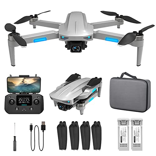 NMY Drones with Camera for Adults 4k, 5G WIFI FPV Transmission Drone, 40mins Flight Time on 2 Batteries, Brushless Motor, Mobile Phone Control, Multiple Flight Modes, Suitable for Beginners,Grey