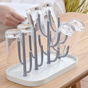 Baby Bottle Drying Rack with Tray, Creative Tree Branch Baby Bottle Dryer Holder for Bottles, Teats, Cups, Pump Parts and Accessories (1 Pc, Beige)