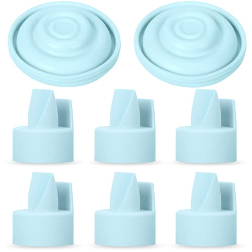 [8-Count] Papablic Duckbill Valves and Silicone Membrane Compatible with Spectra S1, S2 and 9 Plus Breastpumps, Not Original Spectra Pump Parts, BPA/DEHP Free, Blue