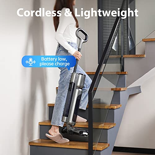 Maircle F1 Cordless Vacuum Mop Smart All-in-one, One-Step Cleaning Wet Dry Vacuum Cleaner, Smart Display and Voice Prompts, Self-Propelled and Self-Cleaning, Great for Hardwood Floor and Sticky Messes