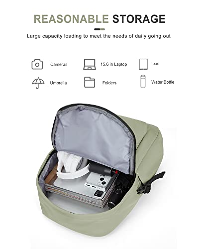 VGOCO School Backpack for Women Men,Middle High School Bookbag for Teens Girls Boys Small Travel Backpack Waterproof College Lightweight Cute Backpacks Casual Daypack Fits 15.6 Inch Laptop GREEN