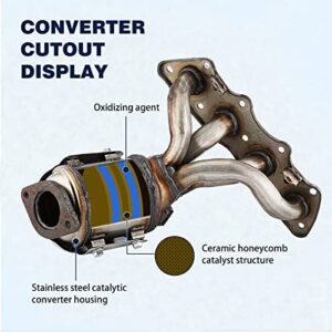 Aumzong 674-891 Front Manifold Catalytic Converter Compatible with 2011-2017 Hyundai Accent Veloster Kia Rio 1.6L