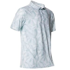 ephemoca men's summer short sleeve hawaiian performance golf polo shirt green l