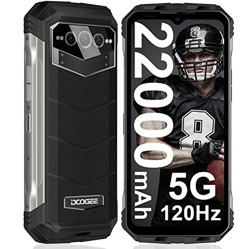 DOOGEE V MAX (2023) 5G Rugged Smartphone, 22000mAh 20GB+256GB Android 12 Rugged Phones Unlocked, 120Hz 6.58" Rugged Cell Phone, Dual Hi-res Speakers, 108MP Main Camera, Night Vision, NFC, OTG