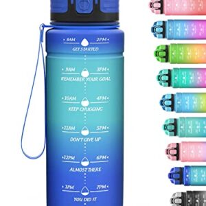 Niggeey 17oz 24oz 32oz Water Bottles, Motivational Water Bottle with Time Marker, Leakproof & BPA Free Tritan Material, Drinking Sports Water Bottle Perfect for Fitness, Gym & School