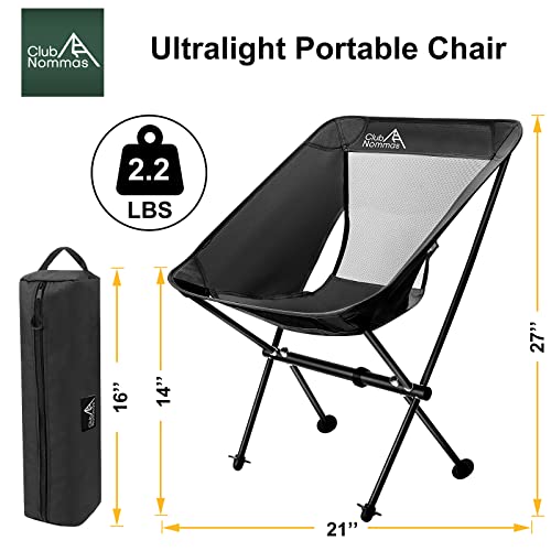 Club Nommas Camping Chairs - Ultra Portable, Lightweight, Compact and Collapsible with Certified Cordura Fabric