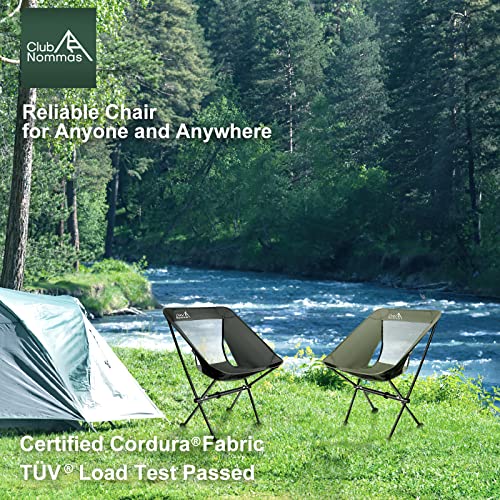 Club Nommas Camping Chairs - Ultra Portable, Lightweight, Compact and Collapsible with Certified Cordura Fabric