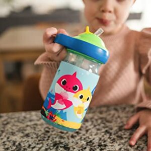 The First Years Baby Shark Chill & Sip Kids Insulated Water Bottle — Baby Shark Water Bottles with Straw and Insulated Cool Wrap — 12 Oz — 24 Months and Up