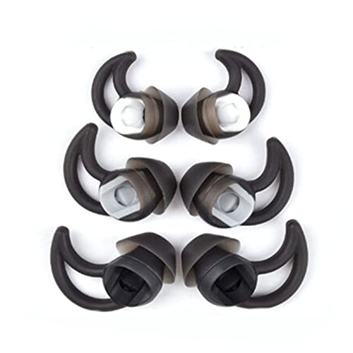 3 Pairs S/M/L Replacement Silicone in Ear Earbud Tips Set Earphone for Bo-se QC20 QC20i SoundSport SIE2i IE2 IE3 Black