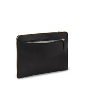 TUMI Voyageur Easton Tech Clutch - Tech Clutch for Women - Women's Clutch Purse for Everyday - Black Leather & Gold Hardware