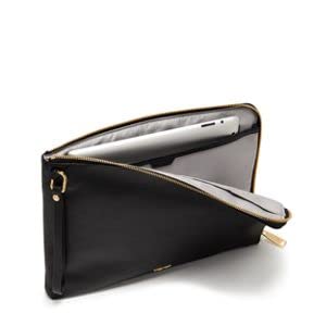 TUMI Voyageur Easton Tech Clutch - Tech Clutch for Women - Women's Clutch Purse for Everyday - Black Leather & Gold Hardware