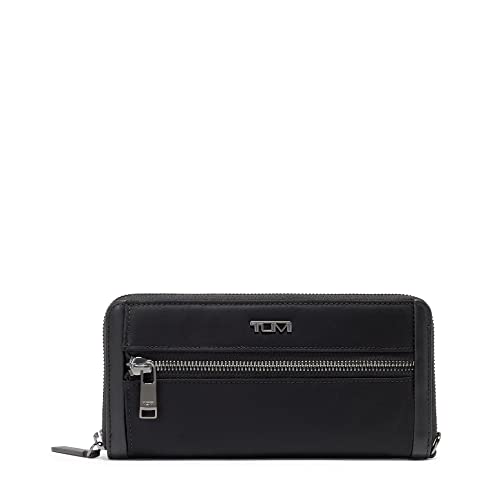 TUMI Voyageur Zip-Around Continental - Premium Continental Wallet - Stain & Water Resistant - Black & Gunmetal Hardware