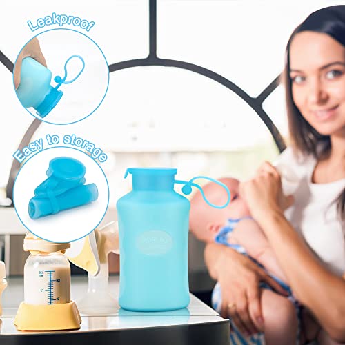 Morlike Silicone Milk Storage Bags, Reusable Breastmilk Containers for Breastfeeding, 9oz/270ml Breast Milk Saver, Leakproof Milk Freezer Pouches, BPA Free (Blue, 5 Pack)