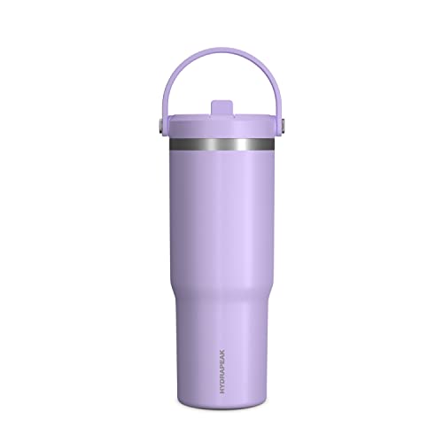 Hydrapeak Nomad 32 oz Tumbler with Handle and Straw Lid, Leakproof Tumbler, Tumbler Lid Straw, Double Insulated Tumblers, 32oz Double Insulated Cup Straw, Stainless Steel (Lavender)