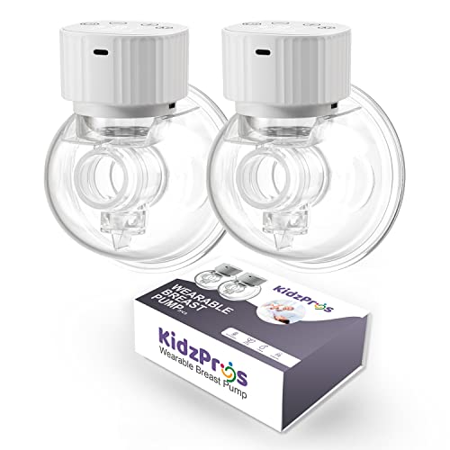 KidzPros Double Wearable Breast Pump, Hands Free Breast Pump, Portable Electric Breast Pump, 3 Modes & 9 Levels, LCD Touch Screen Display, Wearable Milk Extractor, BPA Free Breastfeeding (2pcs)