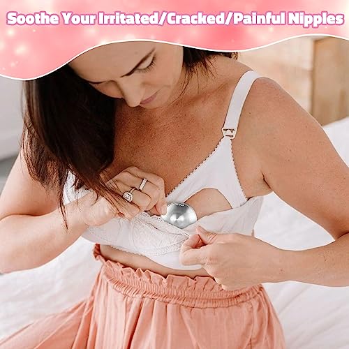 Original Silver Nursing Cups, Nipple Covers for Breastfeeding, Nipple Shields for Nursing Newborns, Breastfeeding Essentials Healing Cups for Sore Nipple Relief, Newborn Essentials Must Haves-Regular